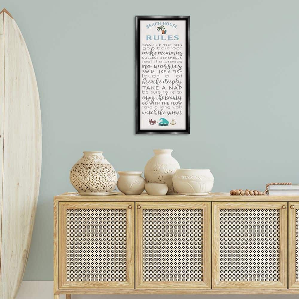 Stupell Industries Fun Activities Beach House Rules by 7 Trees Design ...