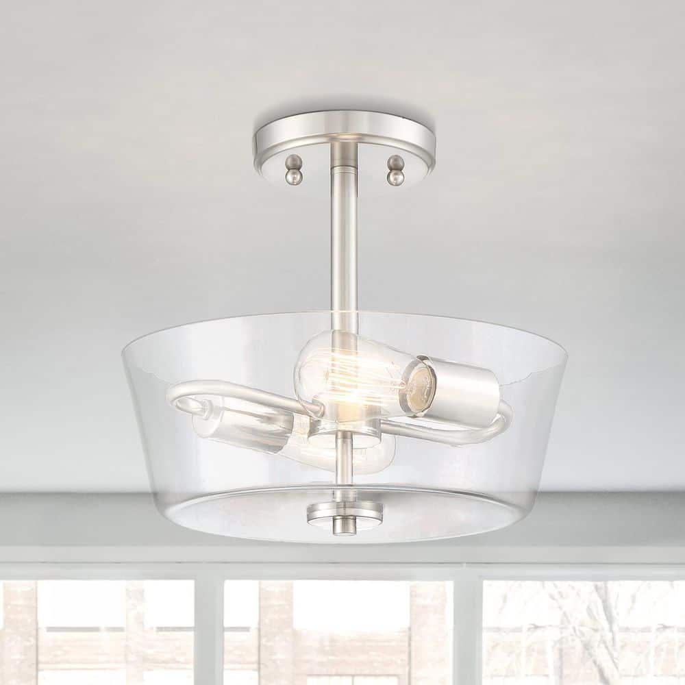 Designers Fountain Westin 12 in. 2-Light Satin Platinum Industrial ...