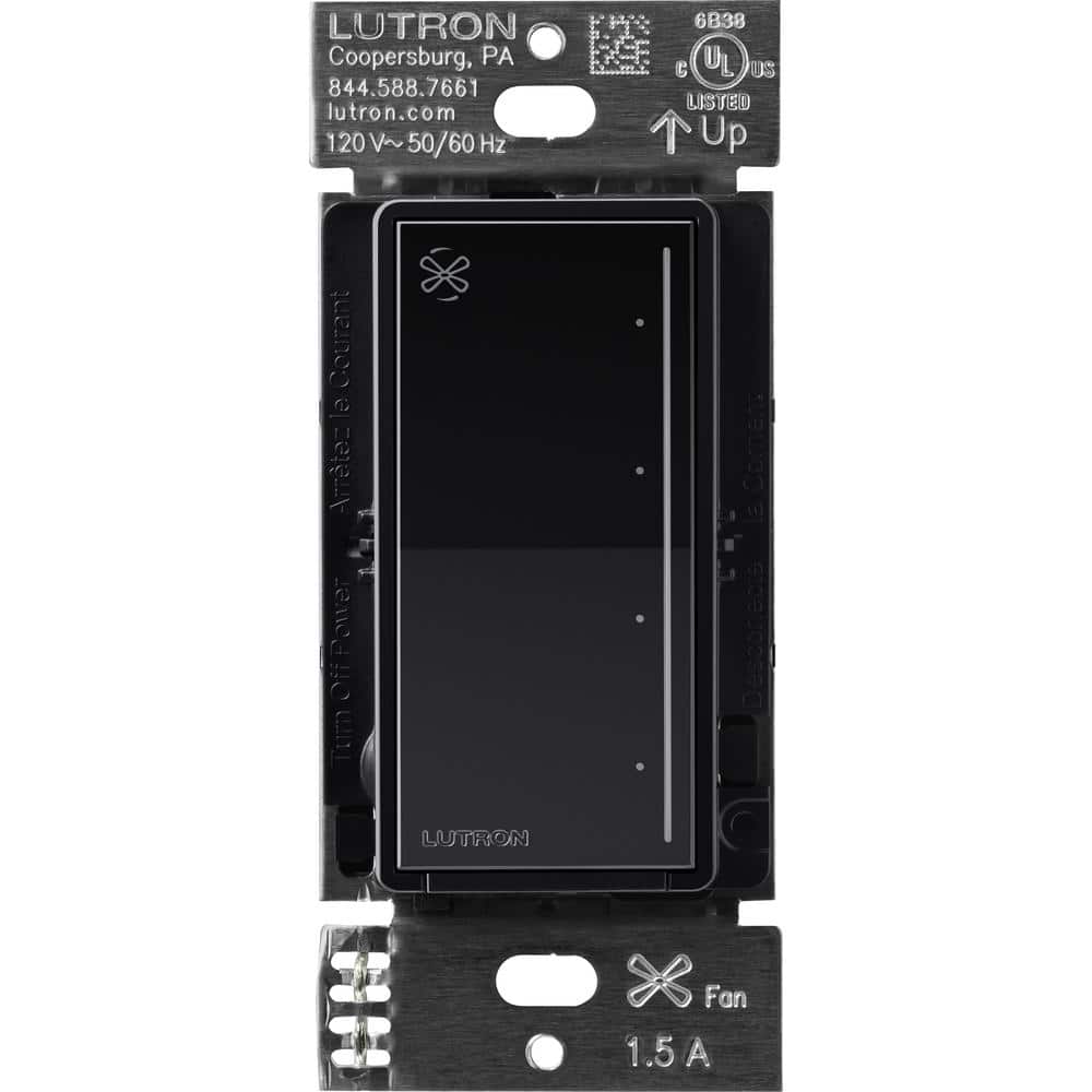Lutron Sunnata Touch Fan Control, 4-Speed, 1.5 Amp/Single-Pole, Black ...