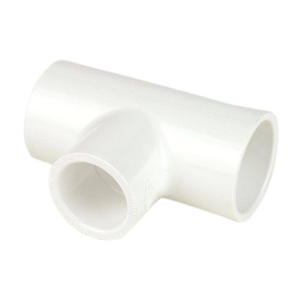 DURA 1 in. x 1 in. x 1/2 in. Schedule 40 PVC Reducing Tee Fitting C401 ...