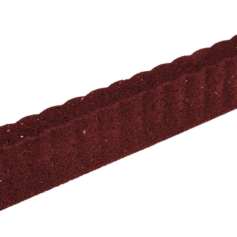 Vigoro 24 in. x 3 in. x 3.in Red SmartLoc Ripple Edge Rubber Edging (6 ...