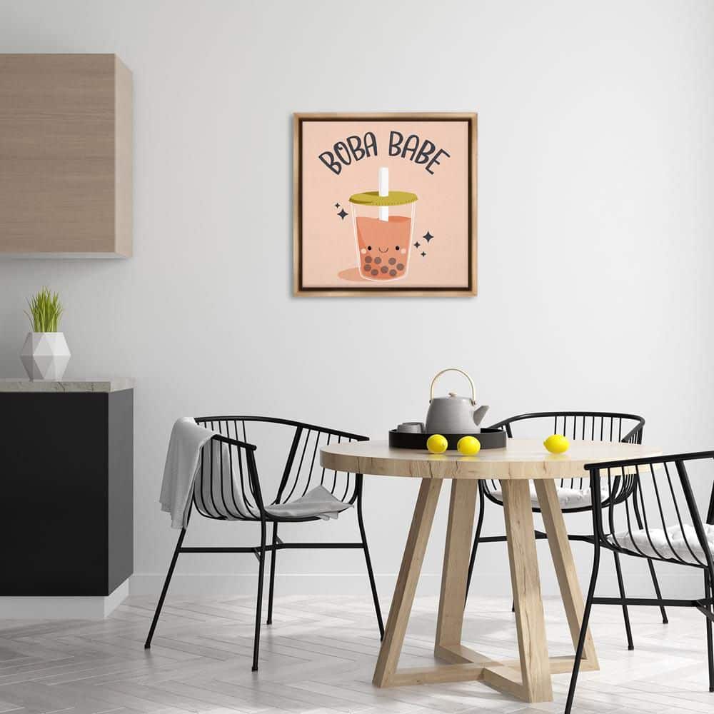 Stupell Industries Boba Babe Bubble Tea by Sarah Hickman Brown Floater ...