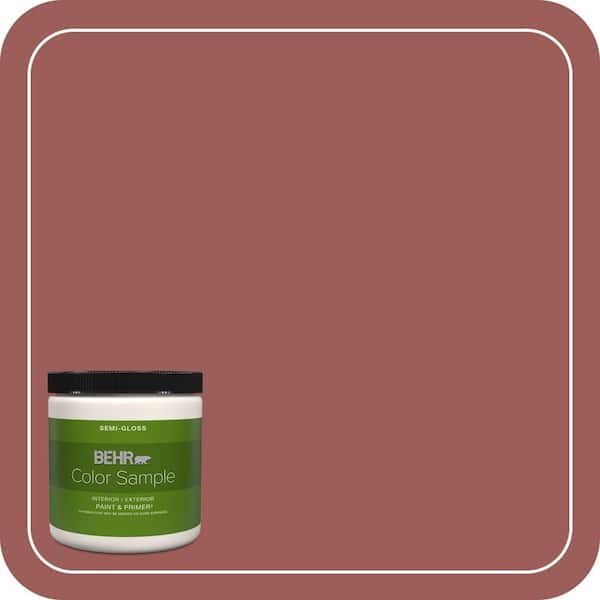 BEHR PREMIUM PLUS 8 oz. #PMD-86 Arabian Red Semi-Gloss Interior ...