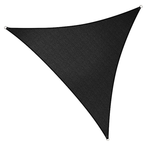 AMGO 16 ft. x 16 ft. x 16 ft. Black Triangle Shade Sail Triangle-16 ...