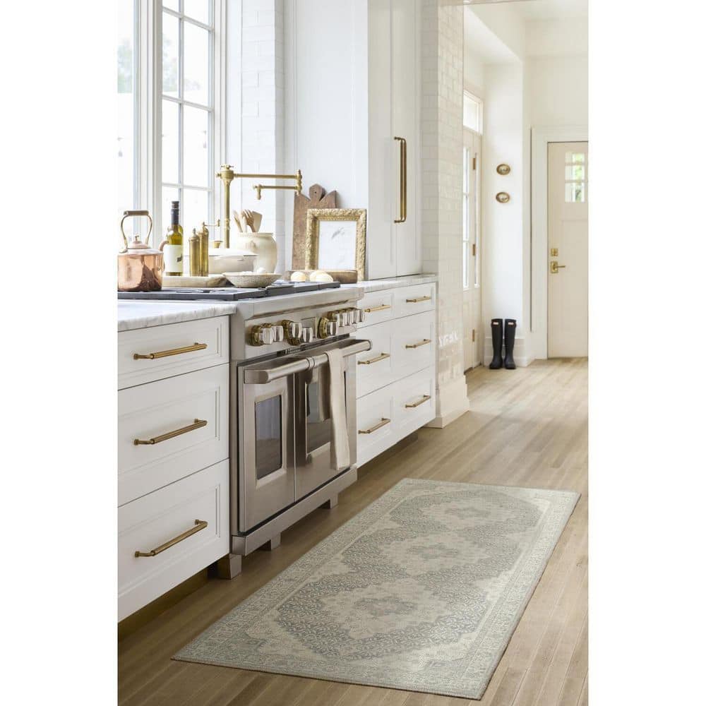 Livabliss Nabela Noor Home Athiyo Grey Traditional 1 ft. x 2 ft. Machine Woven Area Rug NBAT2301 ...