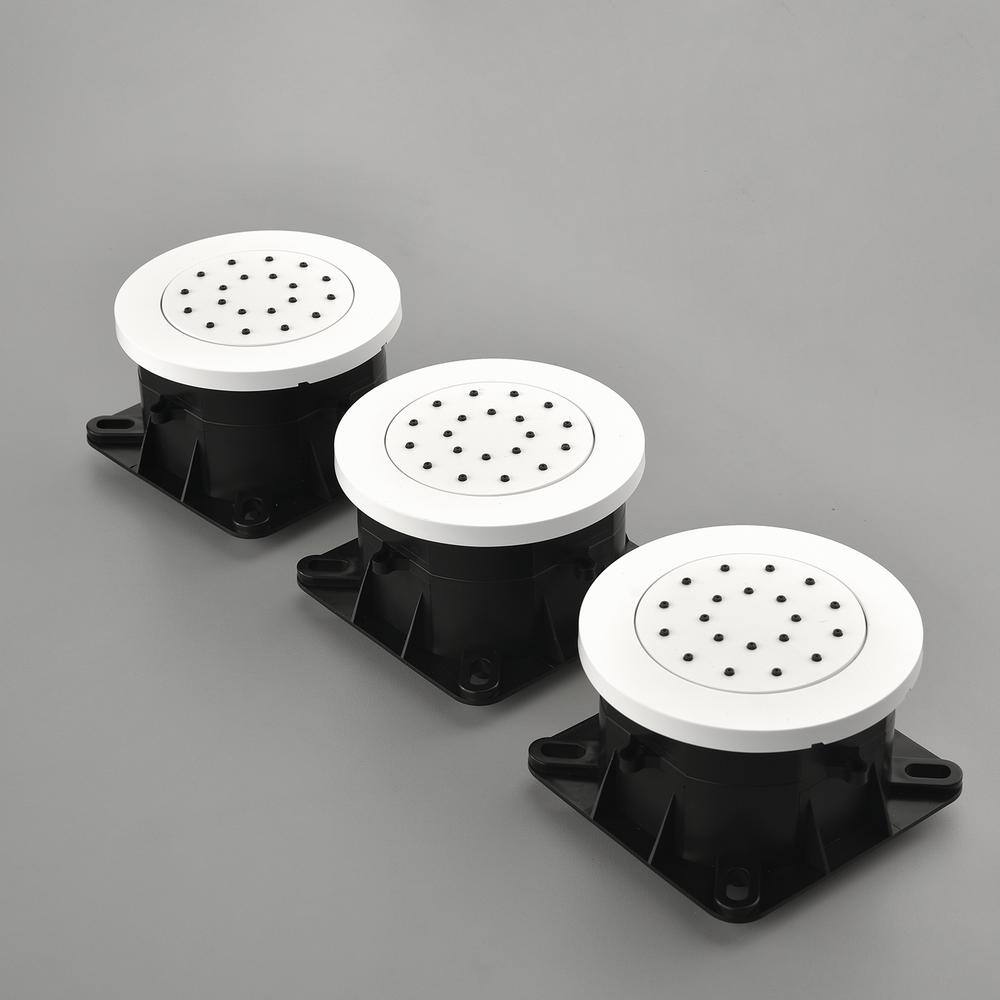 WELLFOR 3-Piece Body Spray/Body Jet in White in Round WA-0502-WH - The ...