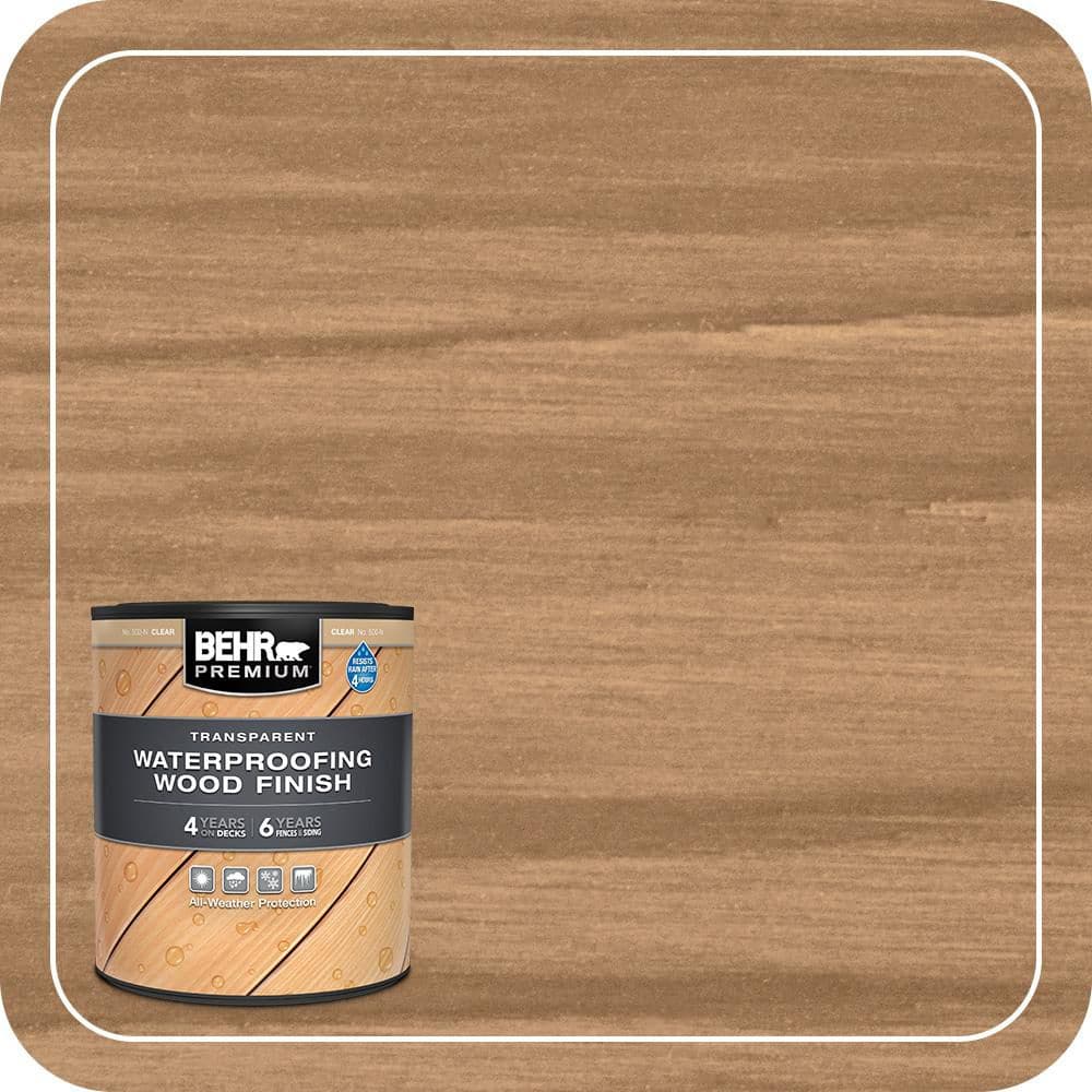 BEHR PREMIUM 1 qt. Clear Transparent Waterproofing Exterior Wood Finish ...