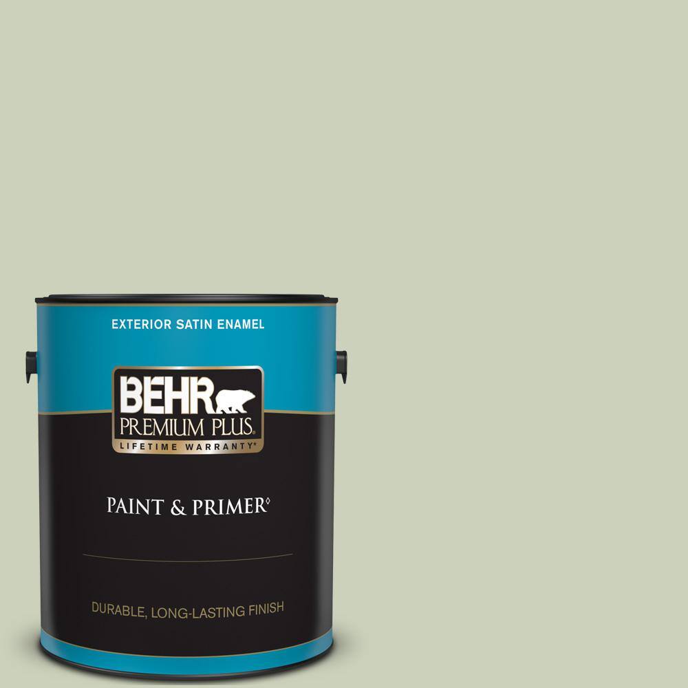 BEHR PREMIUM PLUS 1 gal. #PPU10-09 Chinese Jade Satin Enamel Exterior ...