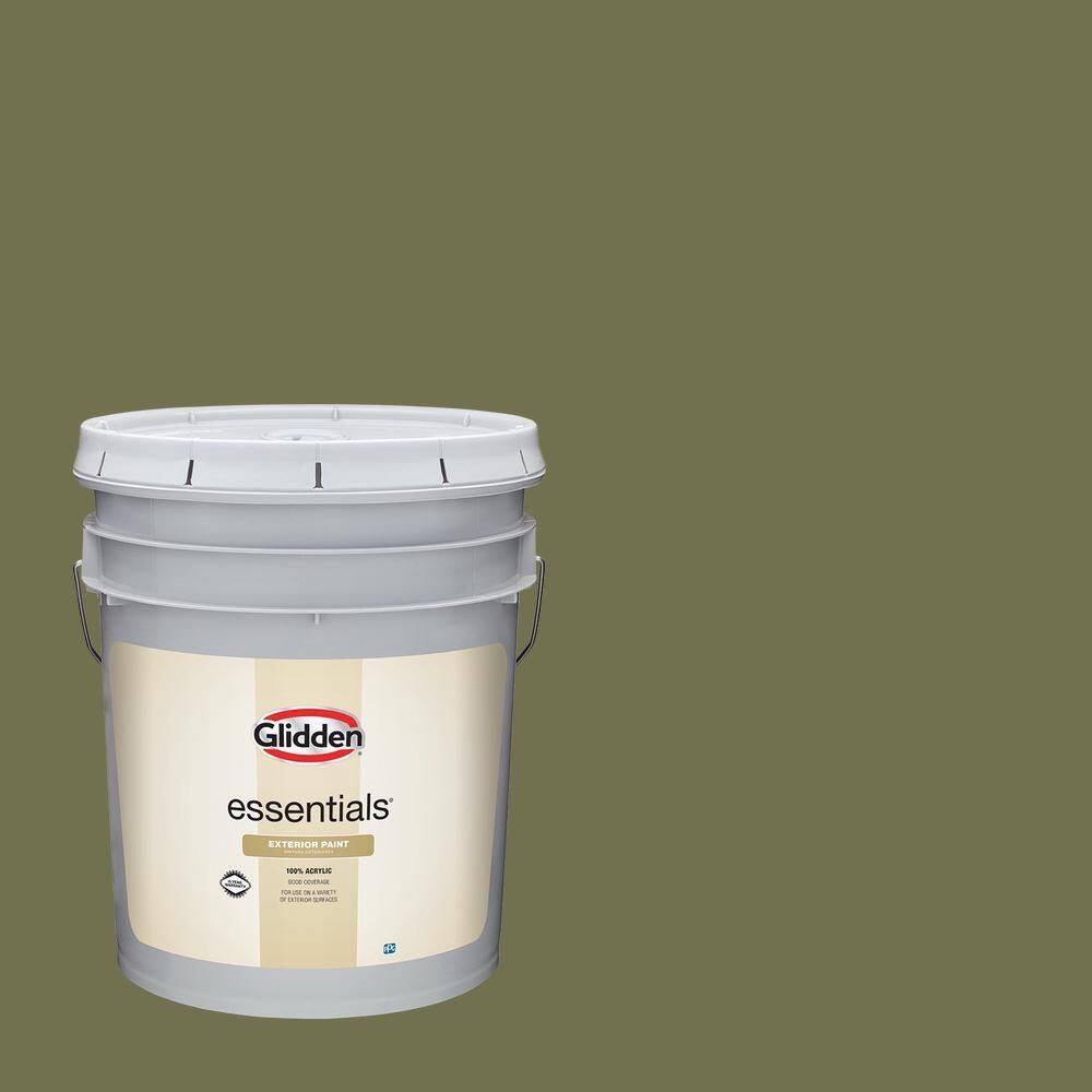 Glidden Essentials 5 gal. PPG1115-7 Gratefully Grass Satin Exterior ...