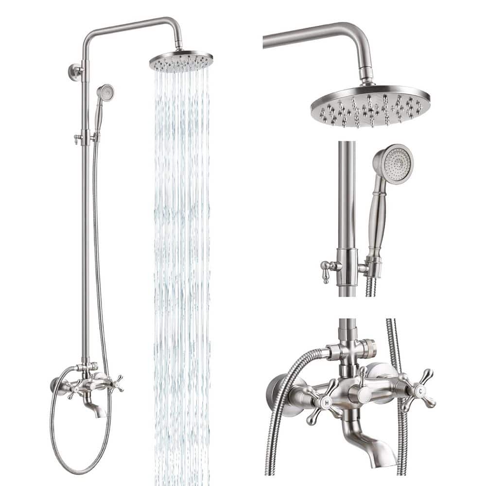 3-Spray Multifunction Deluxe Wall Bar Shower Kit with Hand Shower in ...