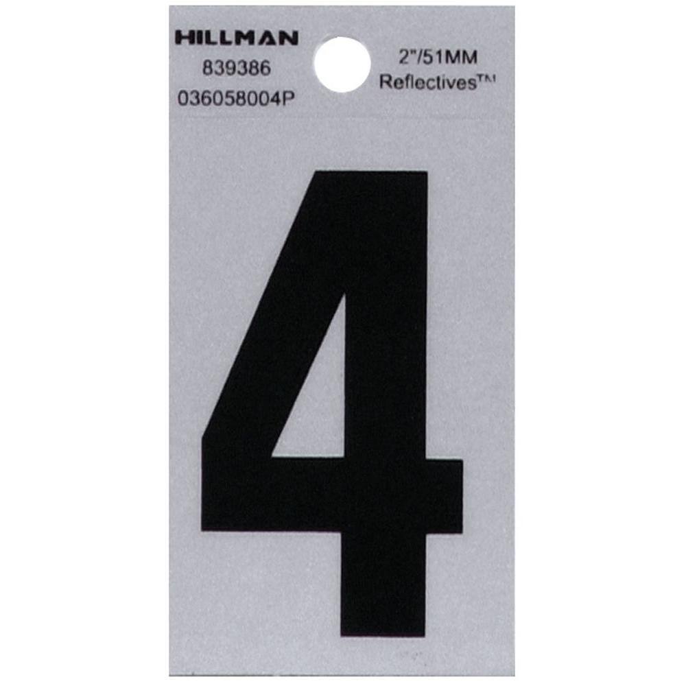 Everbilt 2 in. Vinyl Reflective Number 4 839386 - The Home Depot