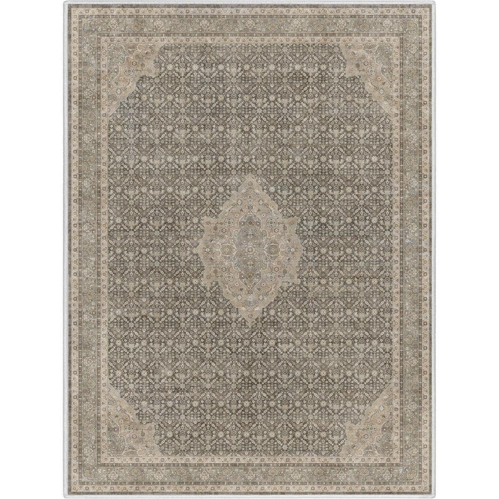 Well Woven Grey Beige 3 ft. 11 in. x 5 ft. 3 in. Asha Lilith Vintage ...