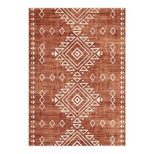 Garvee Brick Red 6x9ft Geometric Retro Corridor Strip Carpet Tribal ...
