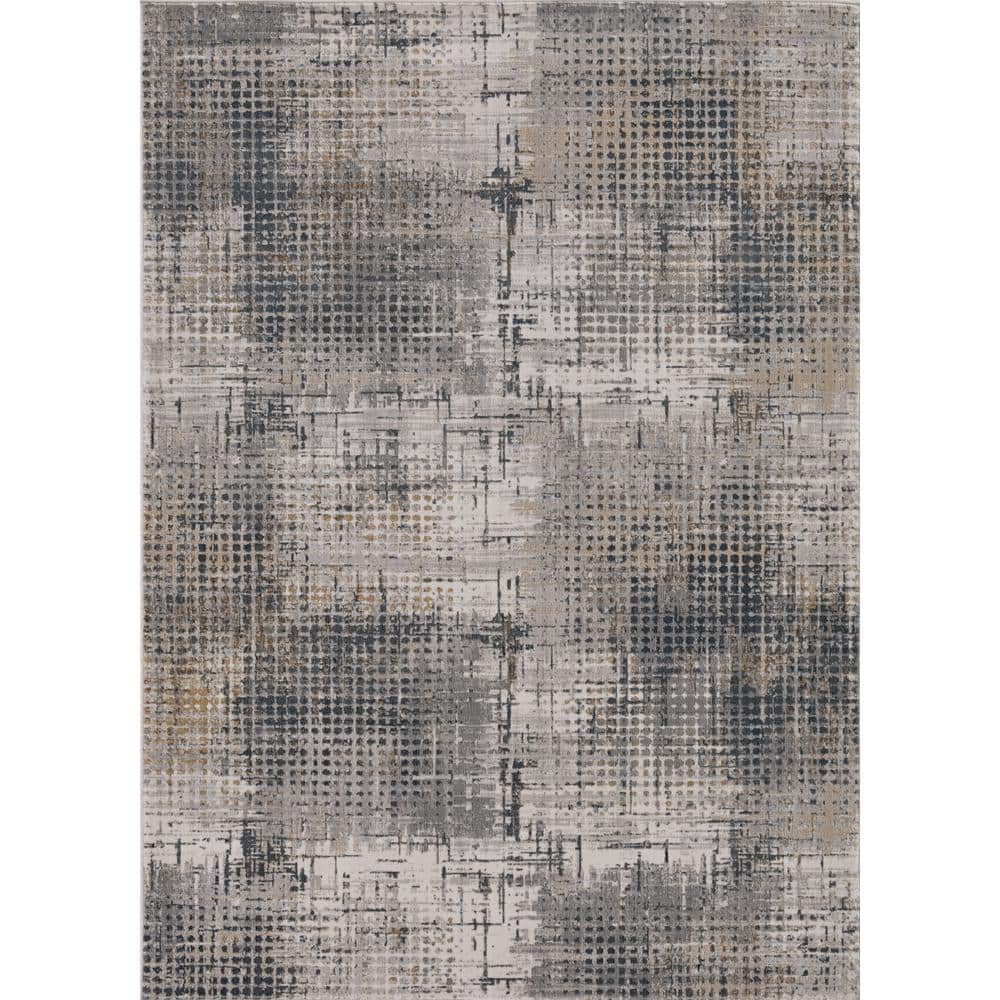 Kas Rugs Lara Inspire Ivory/Grey 3 ft. x 5 ft. Abstract Accent Rug ...