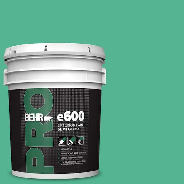 BEHR PRO 5 gal. #MQ4-16 Aruba Green Semi-Gloss Exterior Paint PR67305 ...