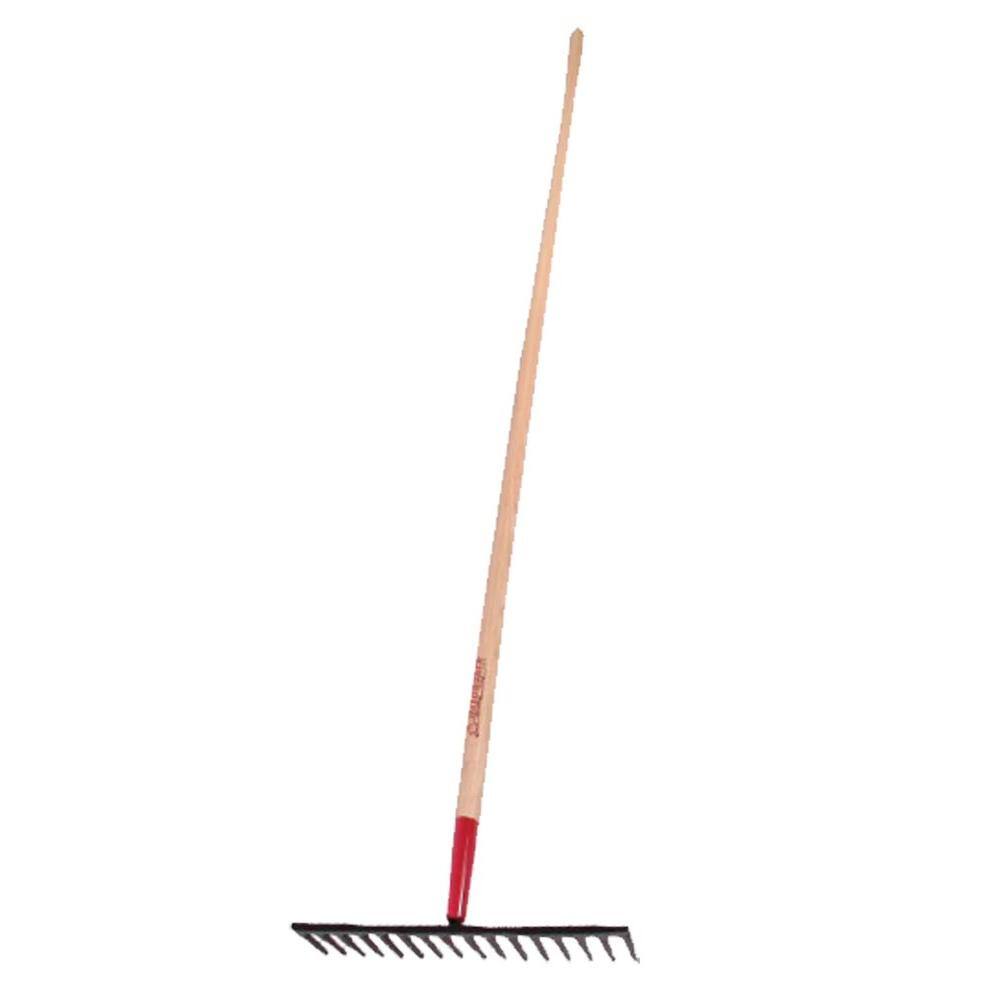 Razor-Back 66 in. Wood Handle 14-Tine Forged Road/Stone Rake 63121
