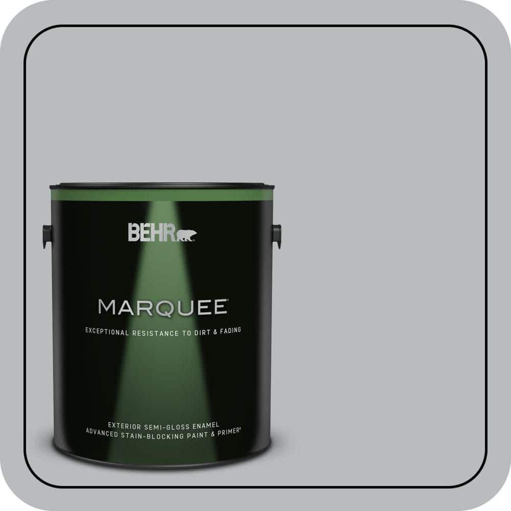 BEHR MARQUEE 1 gal. #PPU18-05 French Silver Semi-Gloss Enamel Exterior ...