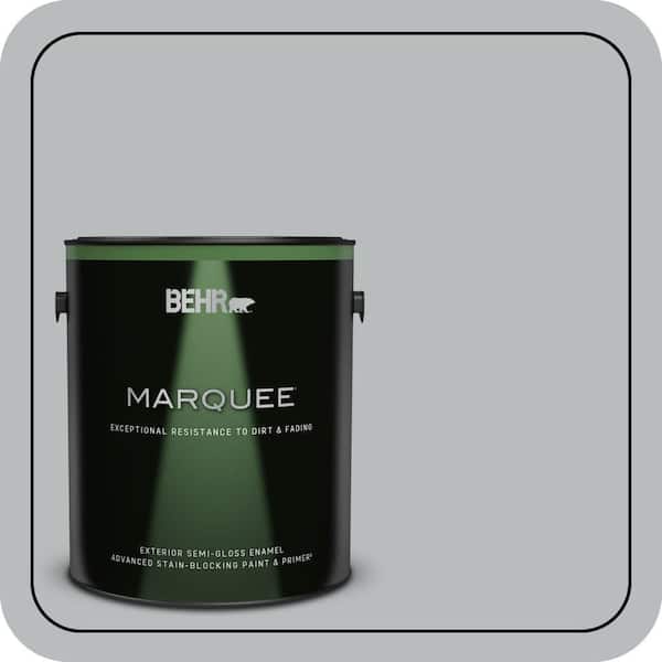 BEHR MARQUEE 1 gal. #PPU18-05 French Silver Semi-Gloss Enamel Exterior ...