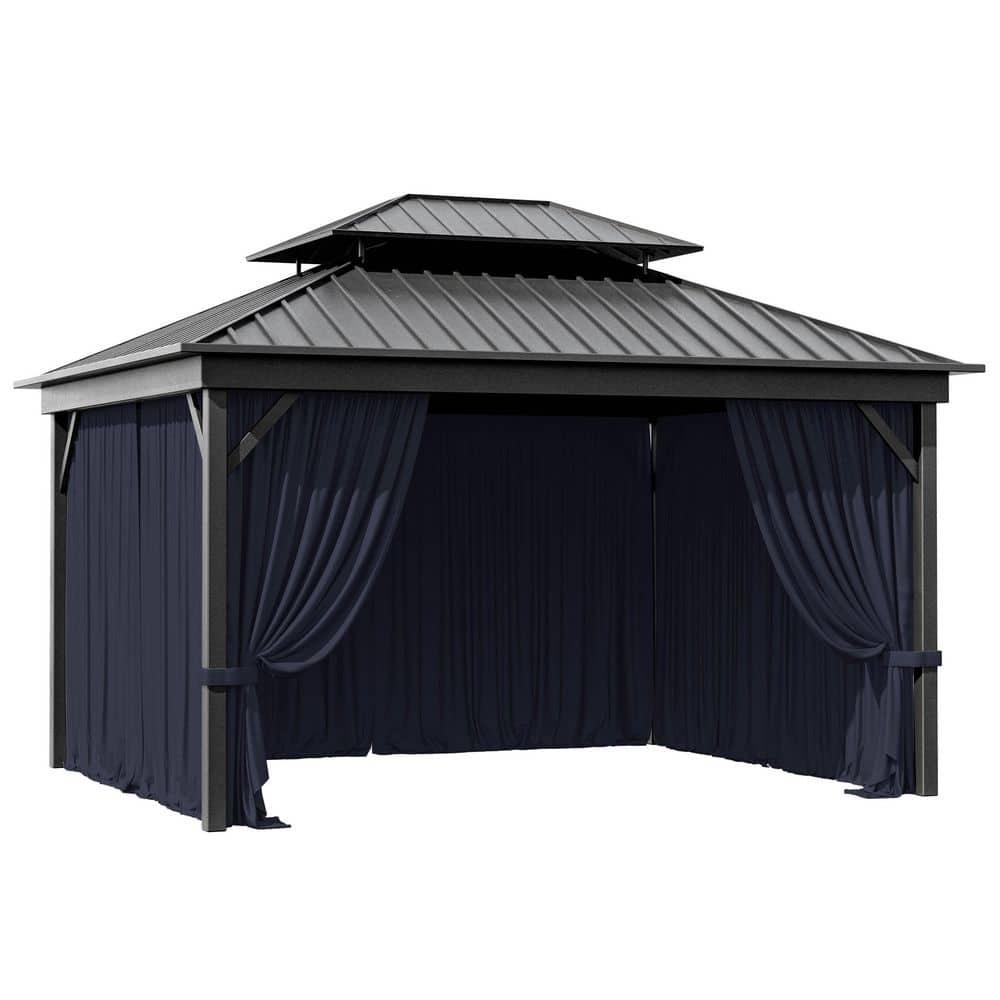 WNP 10 ft. x 12 ft. Universal Outdoor Privacy Curtains, Gazebo Curtain ...