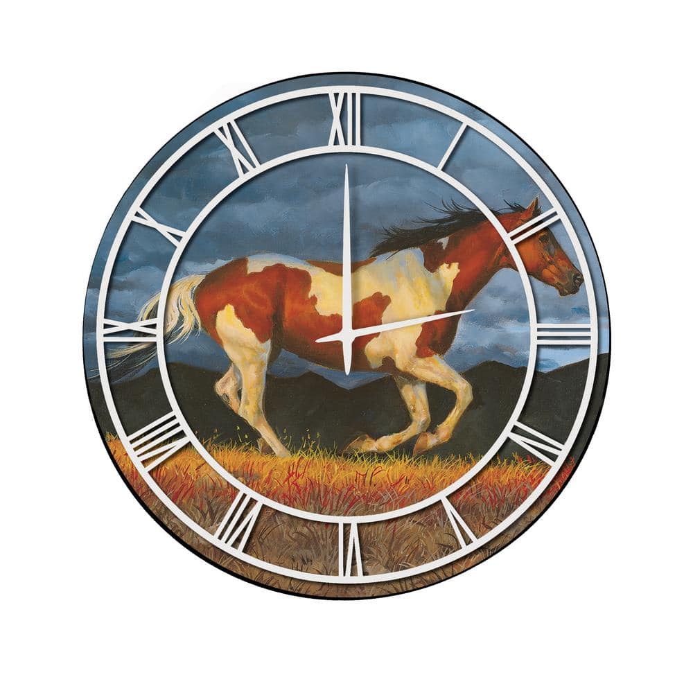 "Storm Front" Full Coverage Art and White Numbers Imaged Wall Clock CL ...