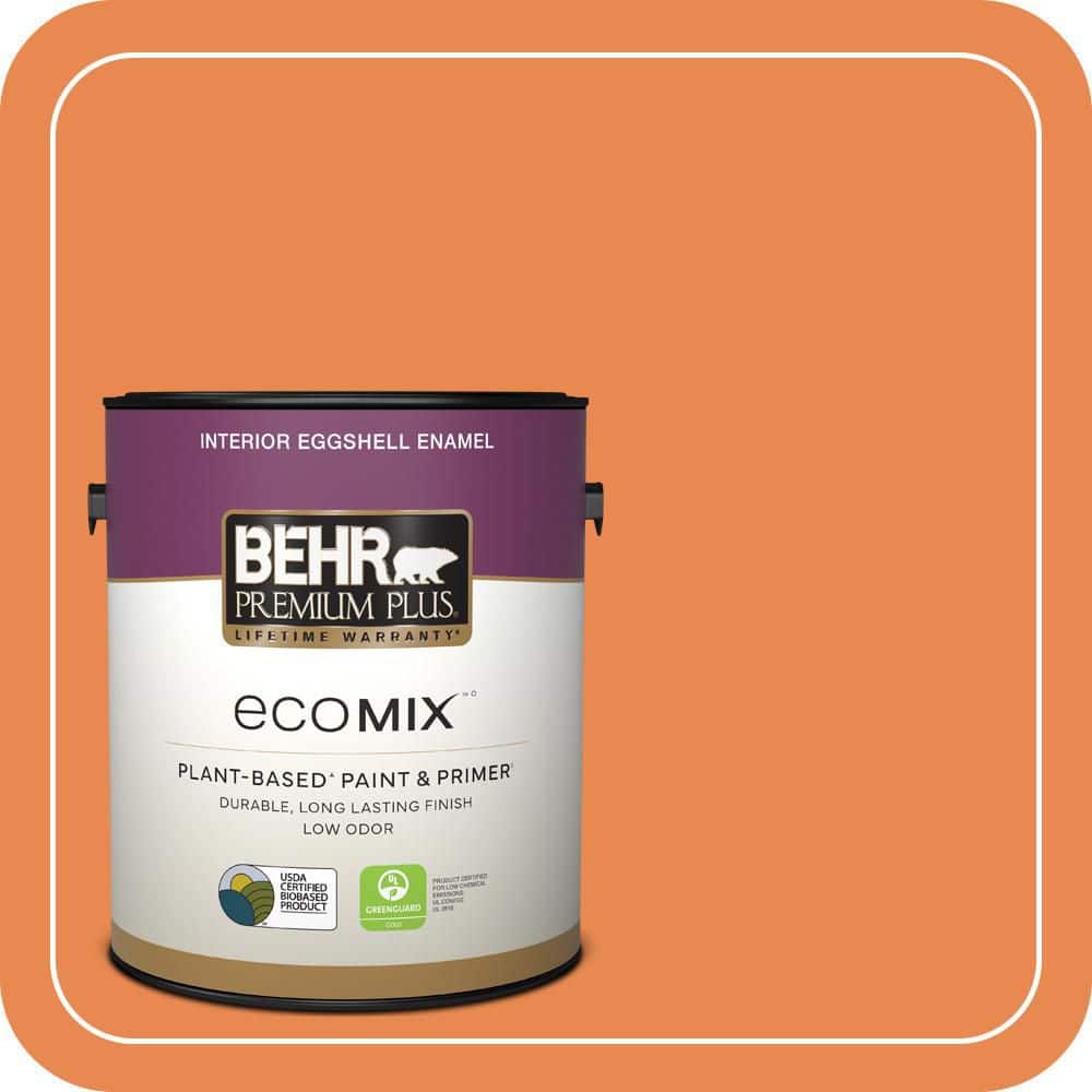 BEHR PREMIUM PLUS 1 gal. #P210-6 Mandarin Eggshell Enamel EcoMix Plant ...