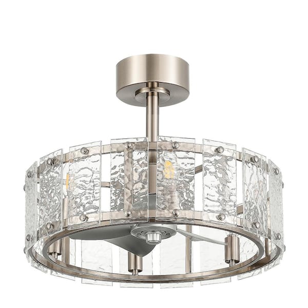 Lamober Ramon 20 in. Indoor Satin Nickel Fandelier Ceiling Fan with ...