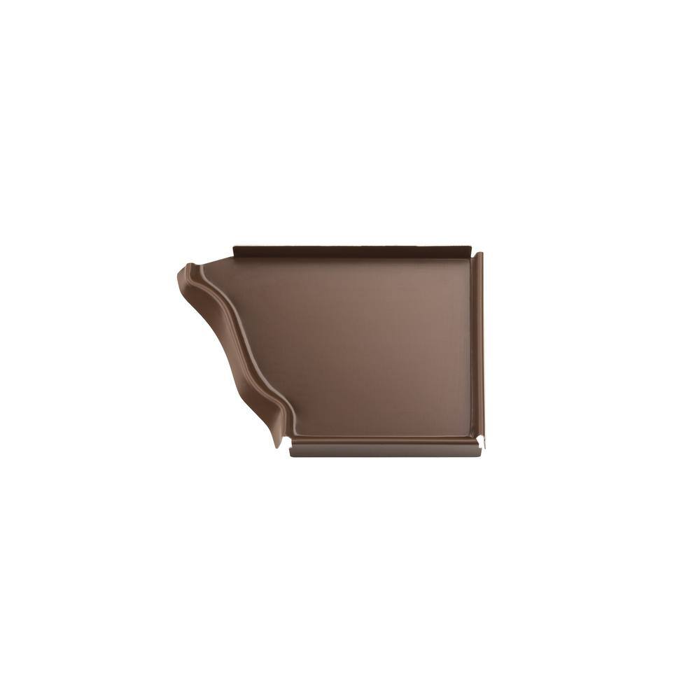 PEAK 5 in. Brown Aluminum Gutter Right End Cap 2763 - The Home Depot