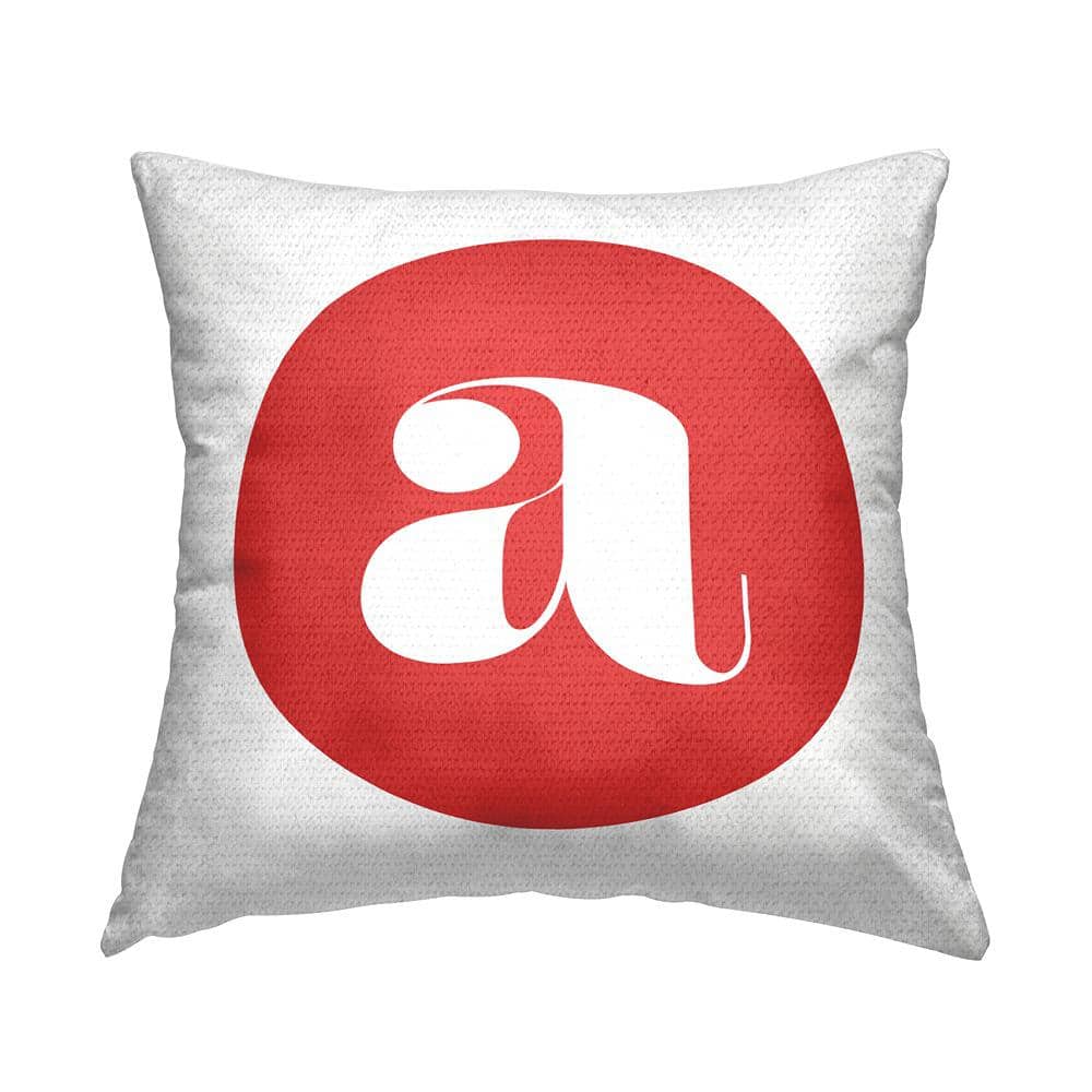 Stupell Industries Red Initial A Square Outdoor Throw Pillow ple-506_osq_18x18 - The Home Depot
