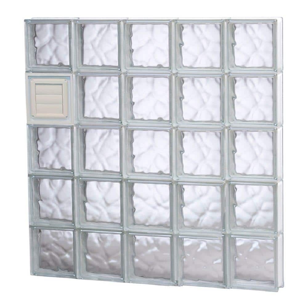 Clearly Secure 38.75 in. x 38.75 in. x 3.125 in. Frameless Wave Pattern ...