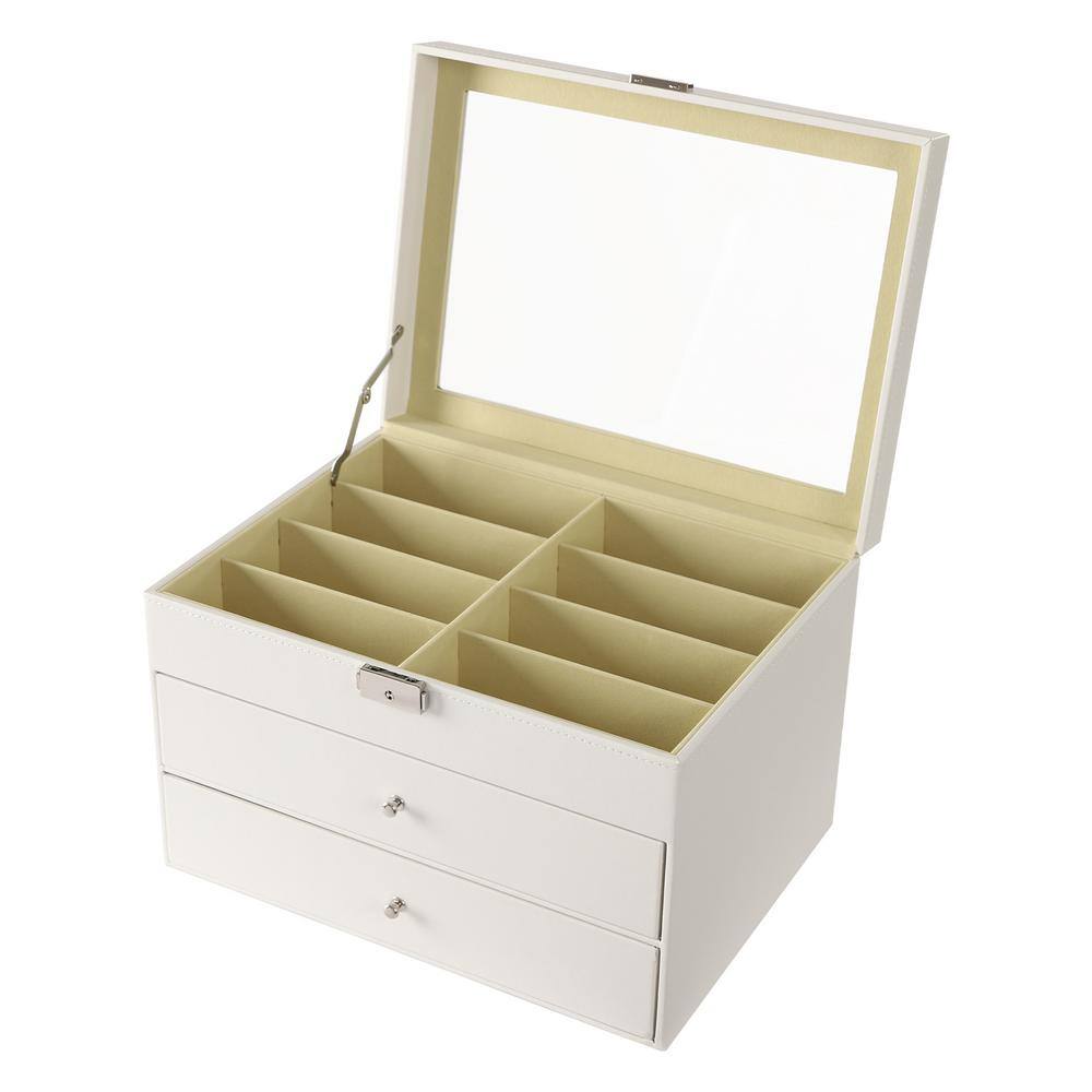 YIYIBYUS 3-layer White Medium Density Fiberboard Eyeglass Sunglasses ...