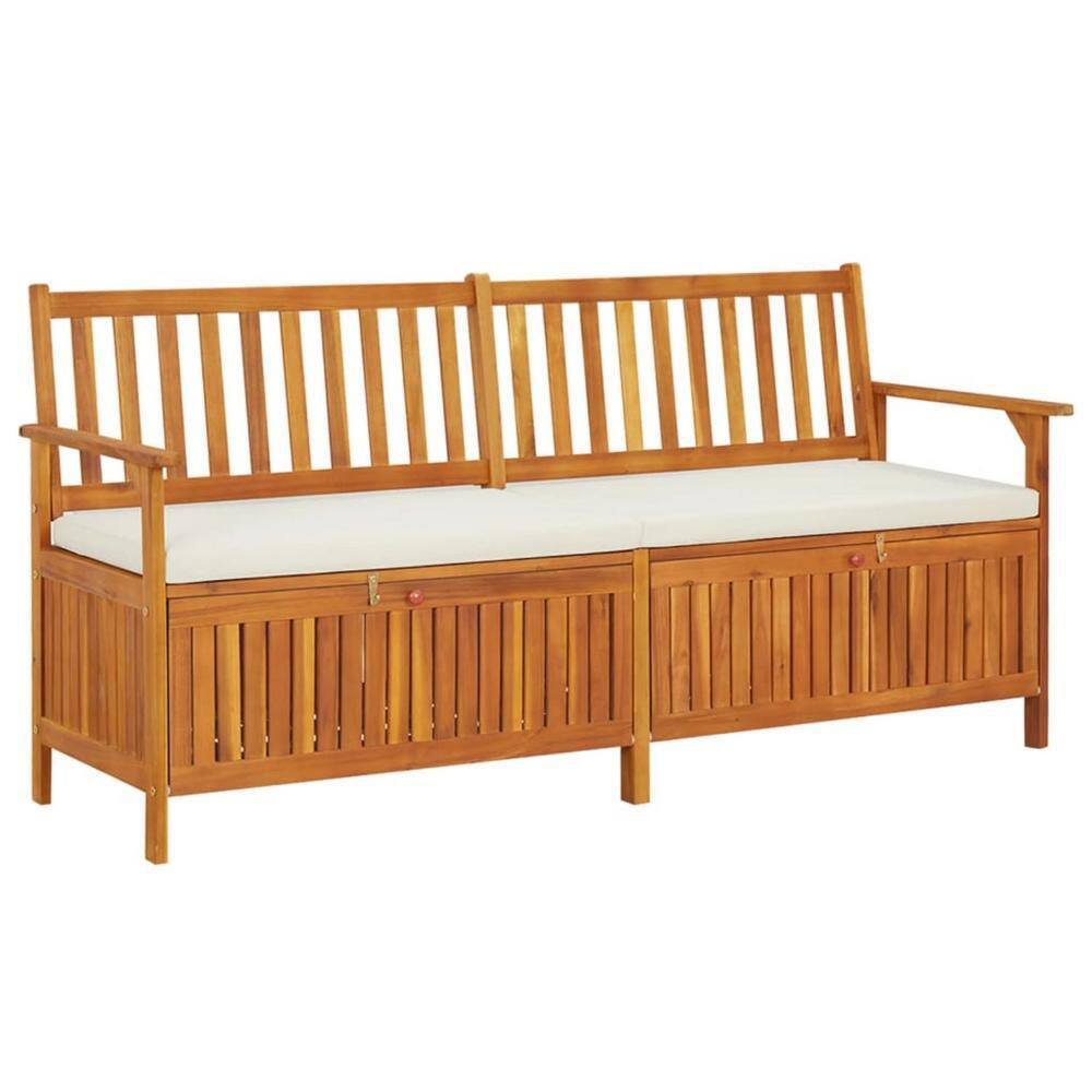 Benjara Mordern 45 Gal. Brown Acacia Wood Outdoor Storage Bench ...
