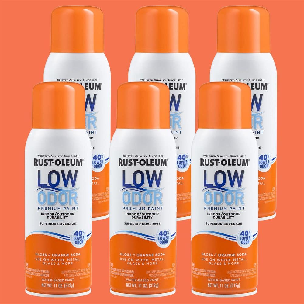 Rust-Oleum Low Odor 11 oz. Gloss Orange Soda Low Odor Water-Based Spray ...