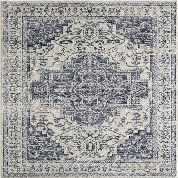 Eviva Venus Navy/Cream 3 ft. x 5 ft. Oriental Area Rug RG1127-3X5NC ...