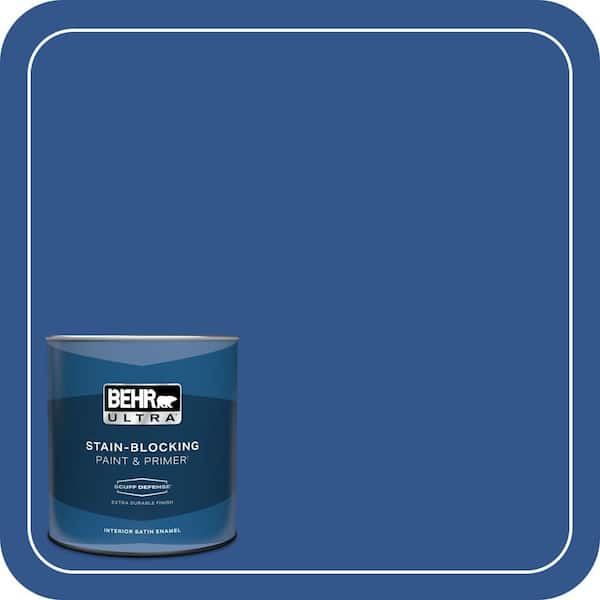 BEHR ULTRA 1 qt. #PPU15-03 Dark Cobalt Blue Extra Durable Satin Enamel ...
