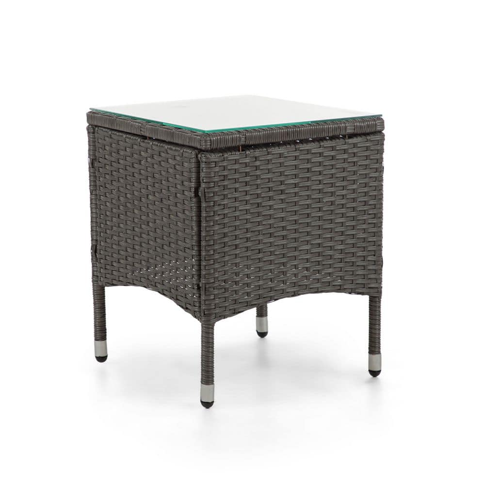MUSE & LOUNGE Valo Gray Square Metal Outdoor Side Table ML1EA11-02 ...