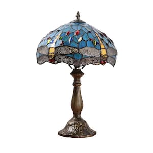 Latepis Decorative 18.1 in. Multi-Colored Tiffany-Style Table Lamp ...