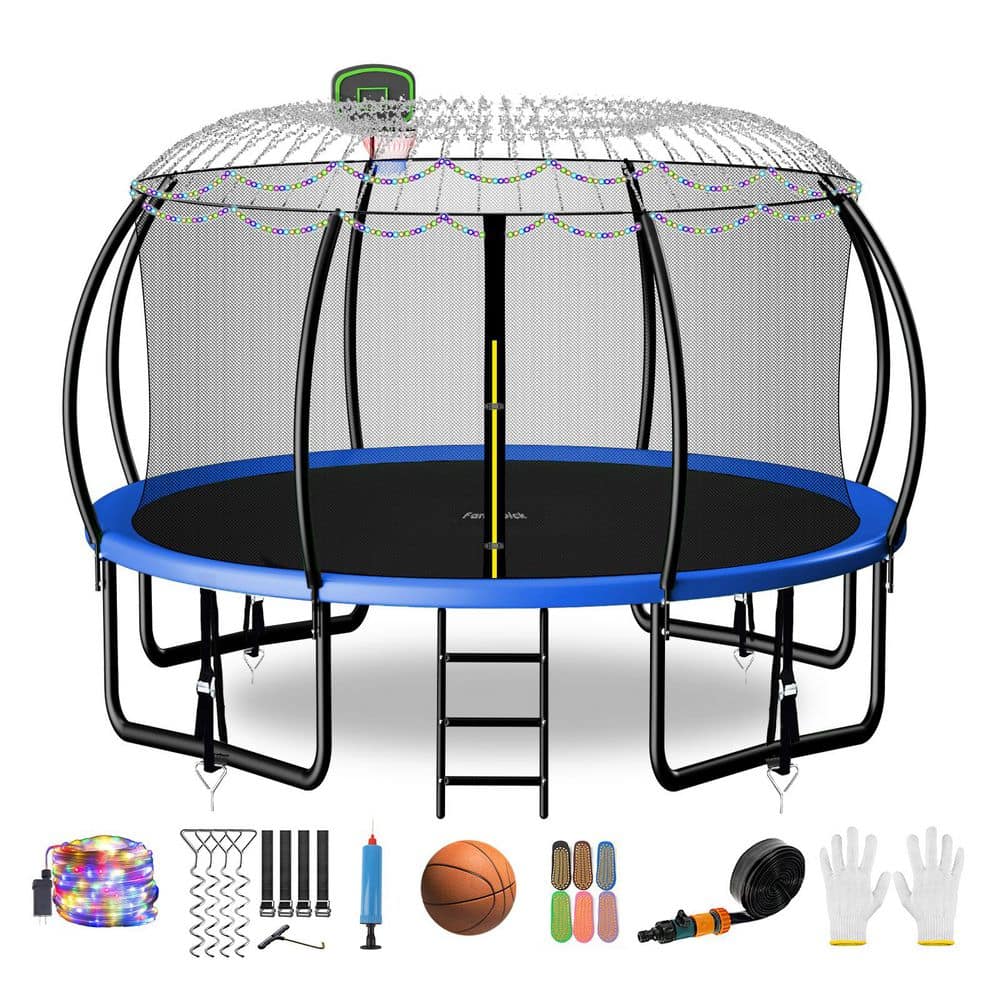 fiziti 14ft. Outdoor Recreational Trampoline With Basketball Hoop ...