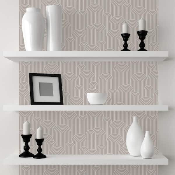 Taupe Panel Wallpaper