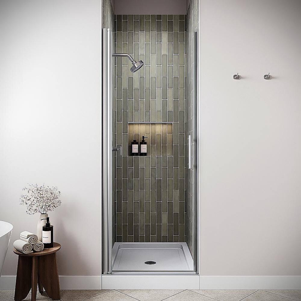 Streamline Locone 30 Wx76 in. H Semi-Frameless Pivot Shower Door CrystalTech Treated 1/4 in ...