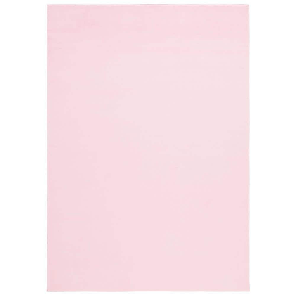 SAFAVIEH Faux Rabbit Fur Pink Doormat 2 ft. x 3 ft. Solid Flokati Area ...