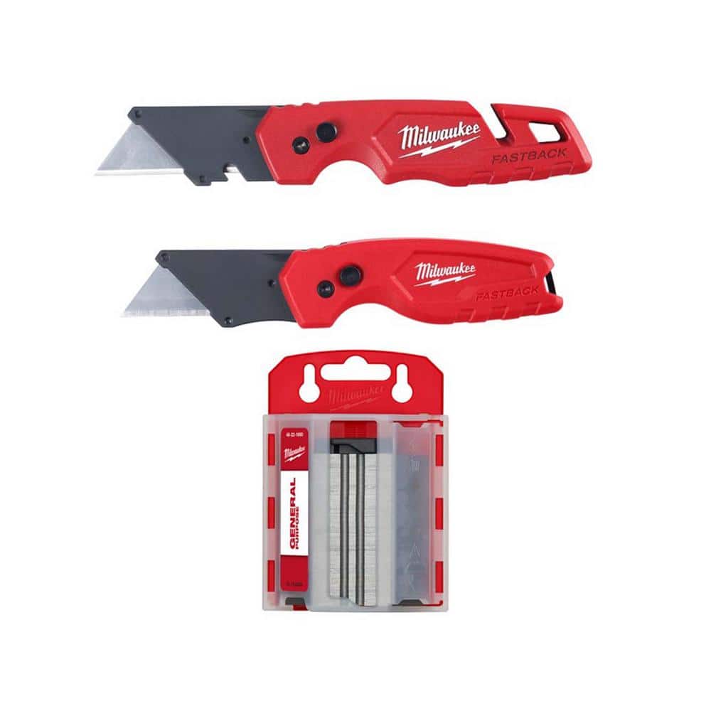 Milwaukee General Purpose Utility Blades with FASTBACK Folding Utility ...