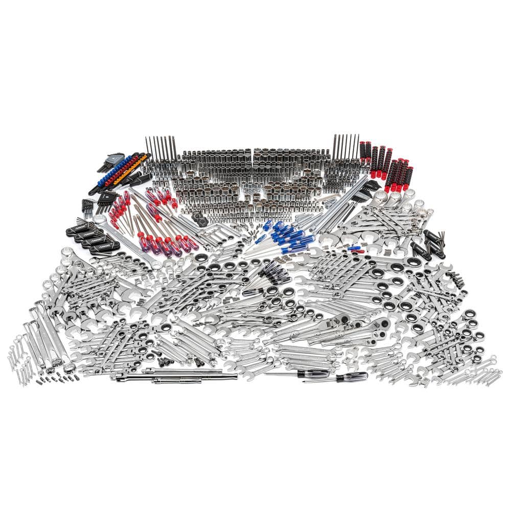 Husky 1 4 in. 3 8 in. and 1 2 in. Drive Master Mechanics Tool Set 922 Piece H922MTSPO The Home Depot