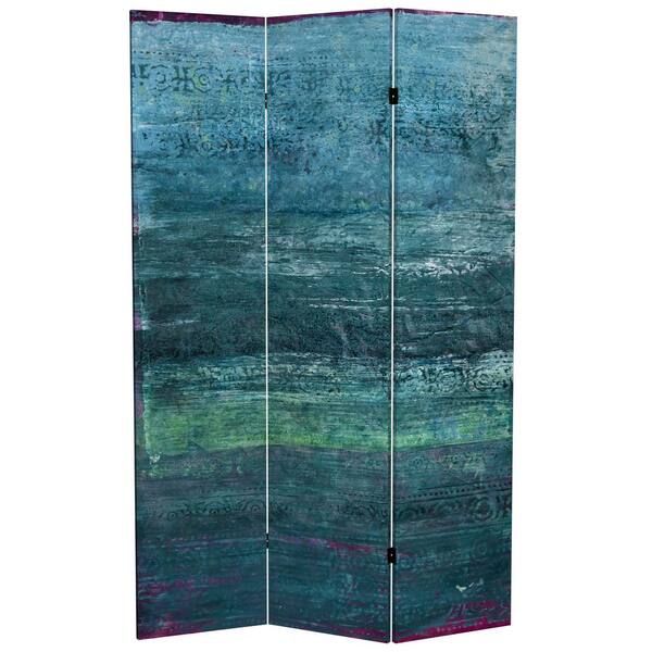 RED LANTERN 6 ft. Tall Horizon Canvas 3-Panel Room Divider CAN-GITA123 ...