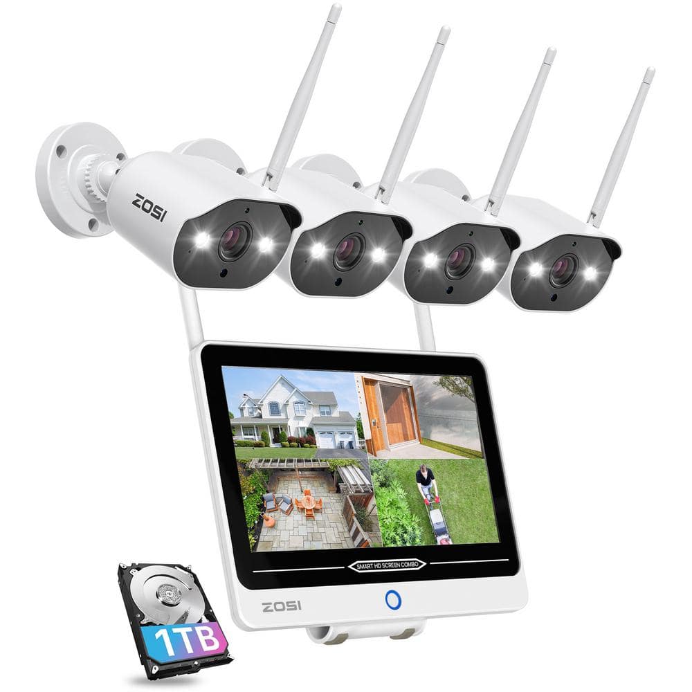 ZOSI 8-Channel 3MP 1TB NVR Security Camera System with 4 WiFi Spotlight ...