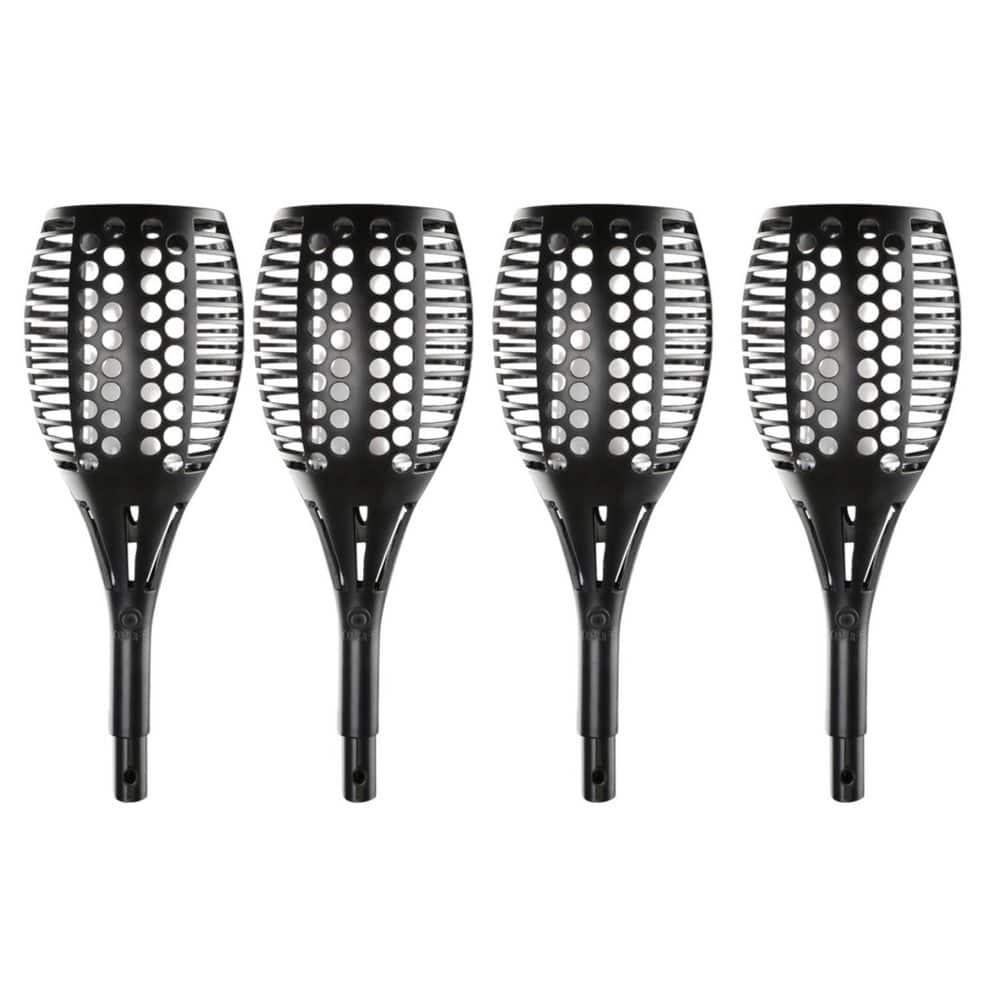 Misopily 43 Black ABS Solar Torch Lights Flickering Flames Outdoor ...