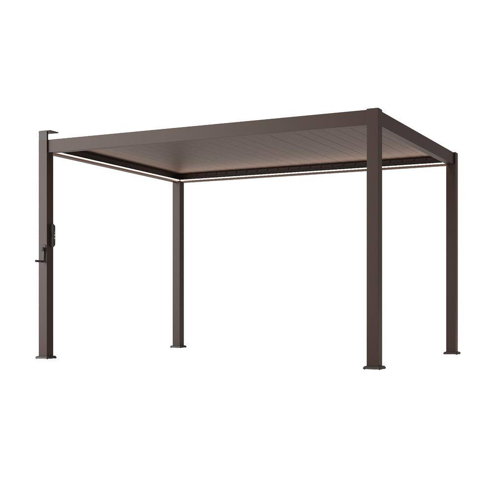 Sonkuki Sereno Series 10 ft. x 13 ft. All-Aluminum Pergola with Solar ...