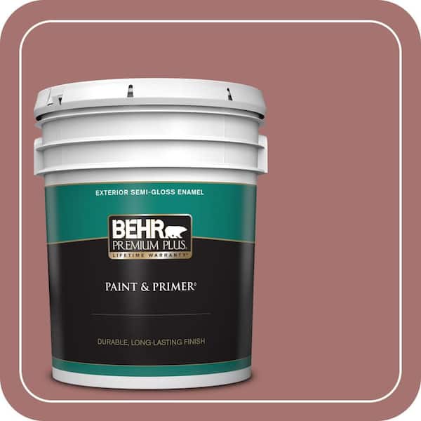 BEHR PREMIUM PLUS 5 gal. #MQ1-17 Autumn Russet Semi-Gloss Enamel ...