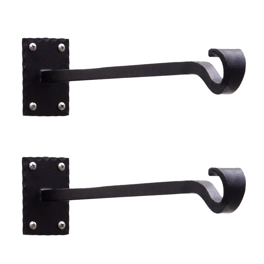 ACHLA DESIGNS Set of 2 Iron Lodge Straight Brackets with Multiple Hooks ...
