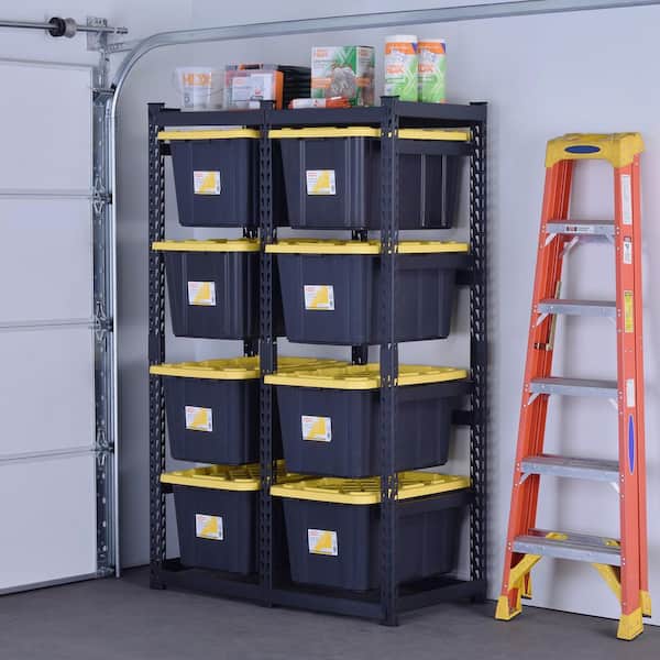 Husky 10-Tote Metal Storage Rack for HDX 14 and 27 Gal. Totes (50 in. W ...