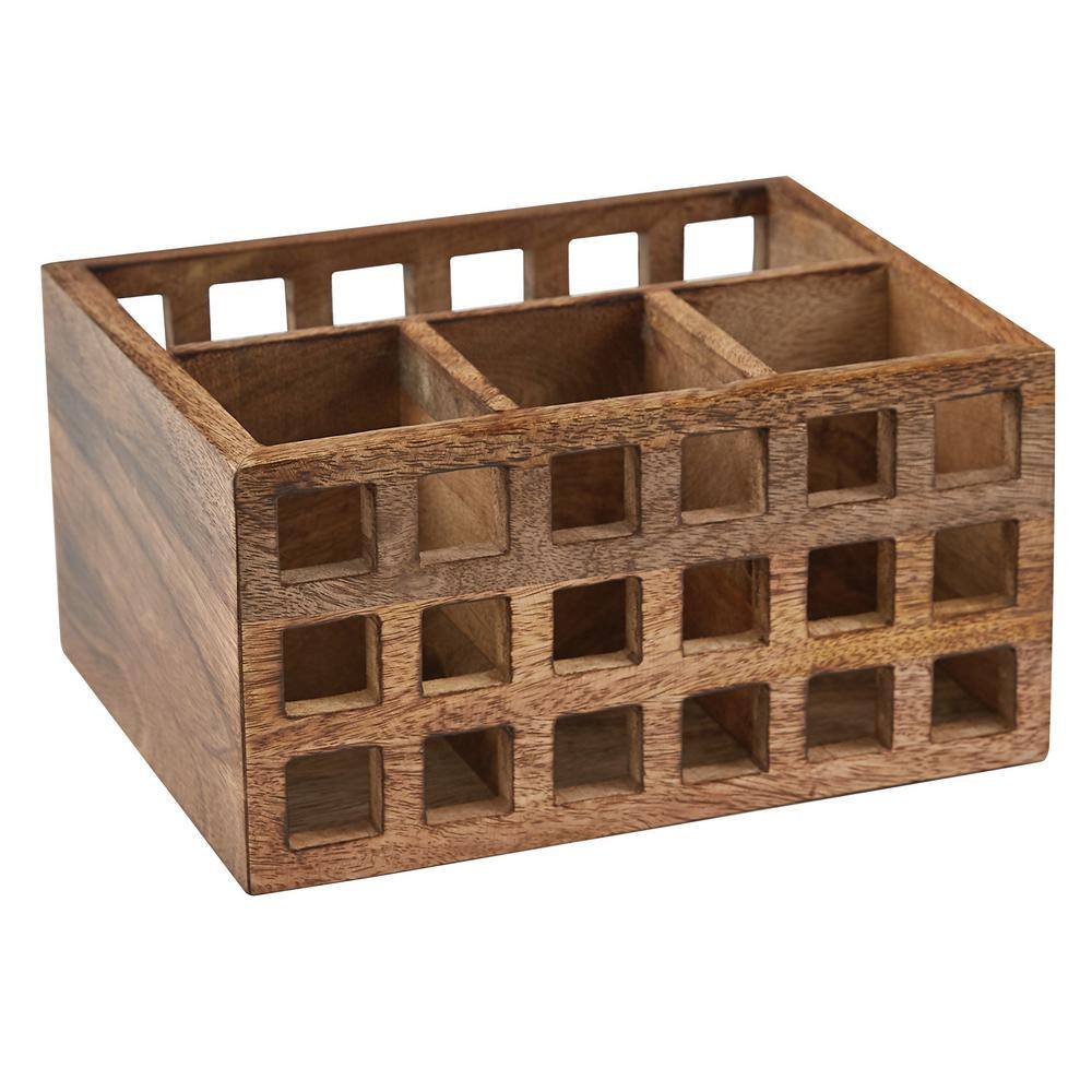 Split P 9.5 in. H x 7.5 in. W x 5 in. D Modern Lattice Wood Caddy 8599 ...
